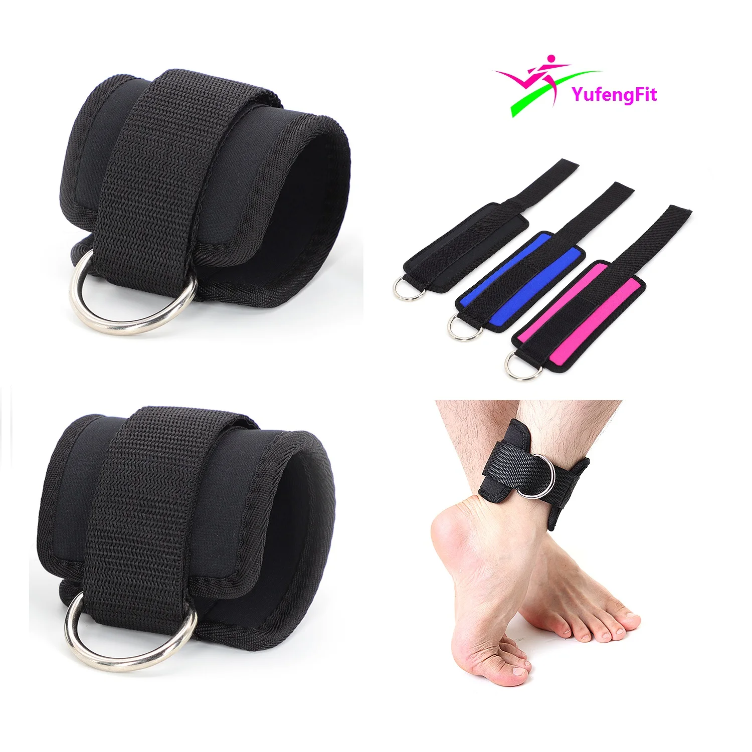 Neoprene Workout Ankle Straps - Customized Cable Wrist Cuffs
