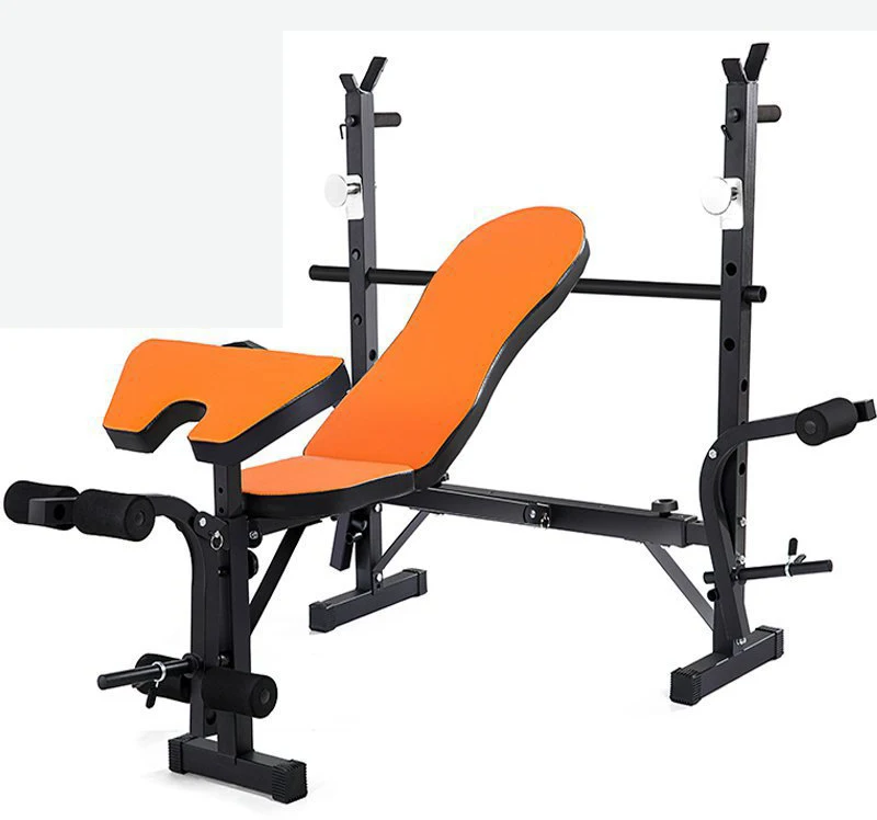 Multi-function Barbell Weight Lifting Power Rack - Adjustable Bench