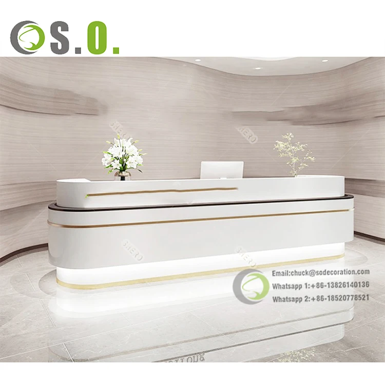 Marble Surface Reception Counter Nurse Station Table Design for ...