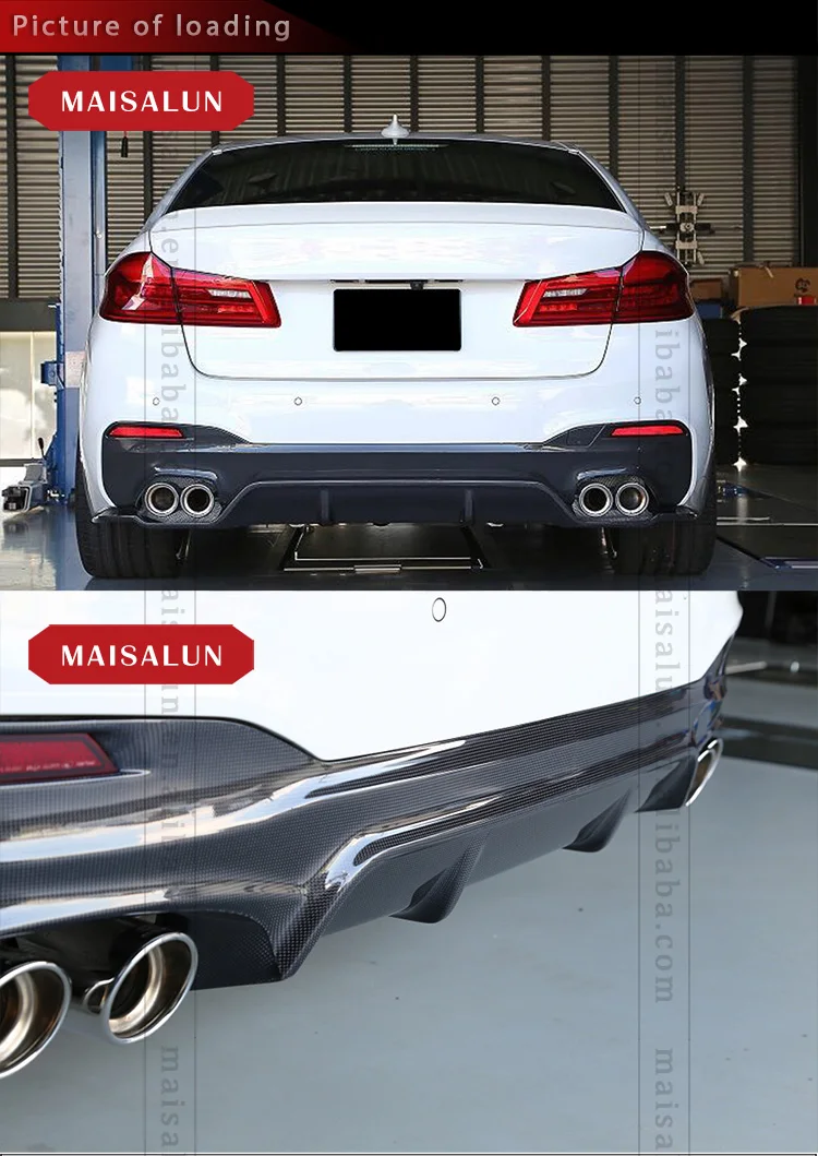 3d Style Carbon Fiber Rear Bumper Diffuser Lip For Bmw 5 Series G30 G38 ...