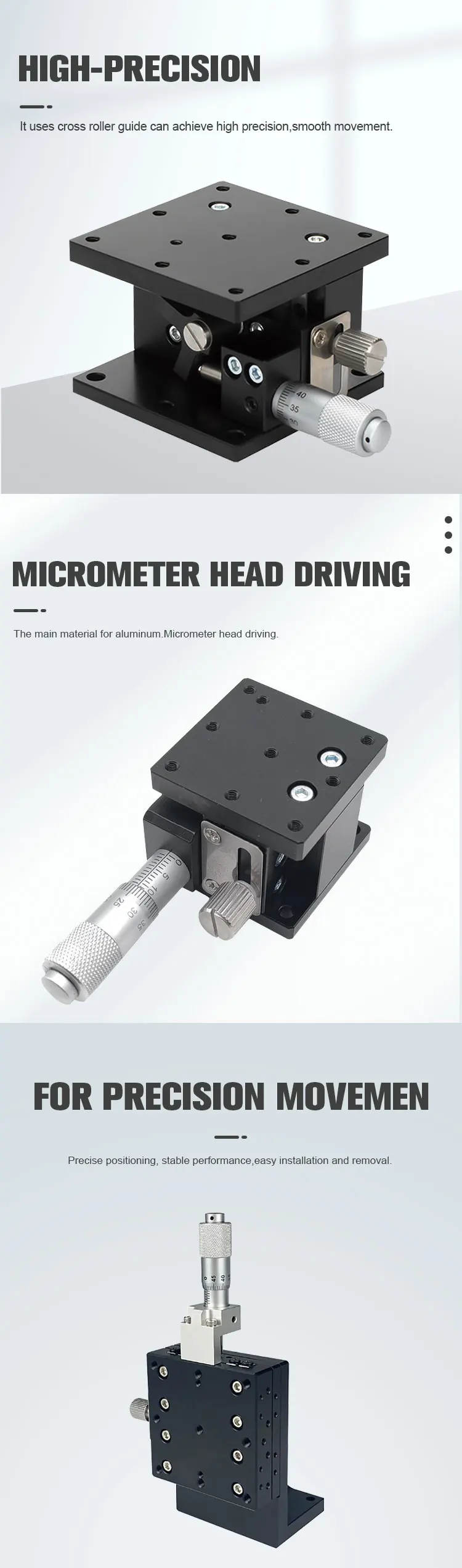 Z Axis Linear Slide Table Manual Precision Linear Stage Z Axis Linear ...