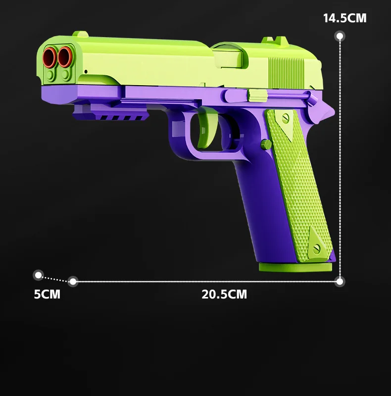 Vp447 Double-barreled 1911 Toy Gun Projectiles Can Be Thrown To Fire ...