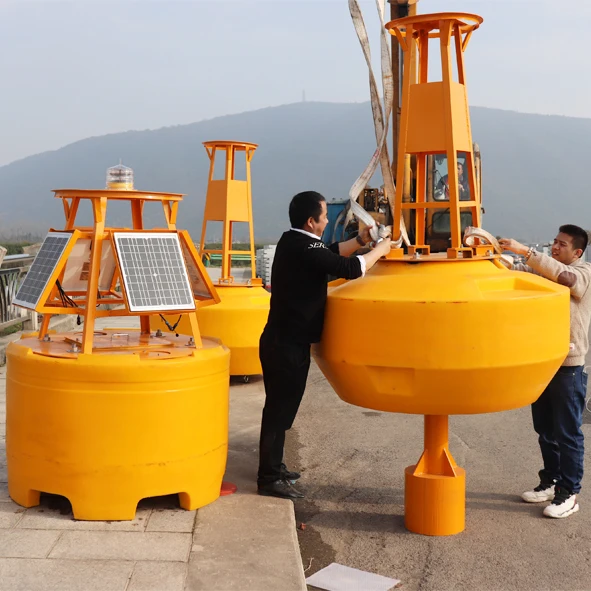 Marine Floating Mooring Buoy With Solar Panels Powered Light Direct ...