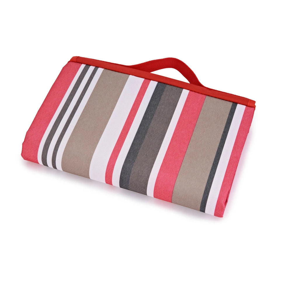 Outdoor Camping Red Strips Pattern Picnic Blanket Waterproof Camping ...