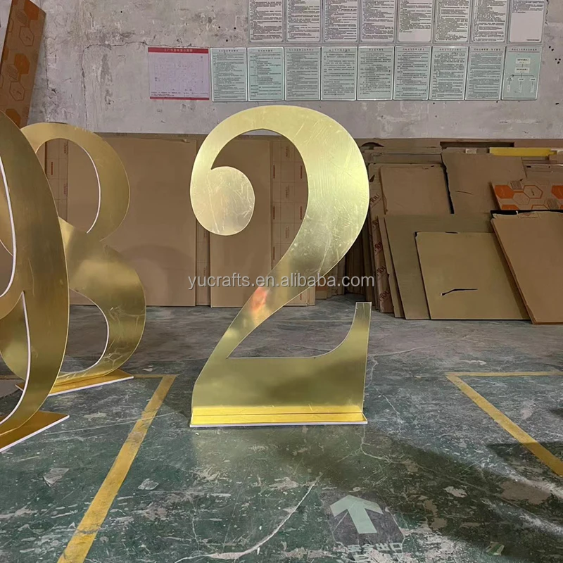 Gold Acrylic Numbers Backdrop - Perfect for Parties & Weddings