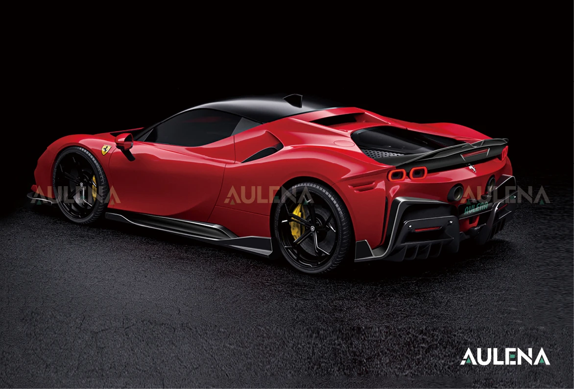 Aulena Dry Carbon Hood Body Kit Front Splitter Bumper Rear Diffuser ...