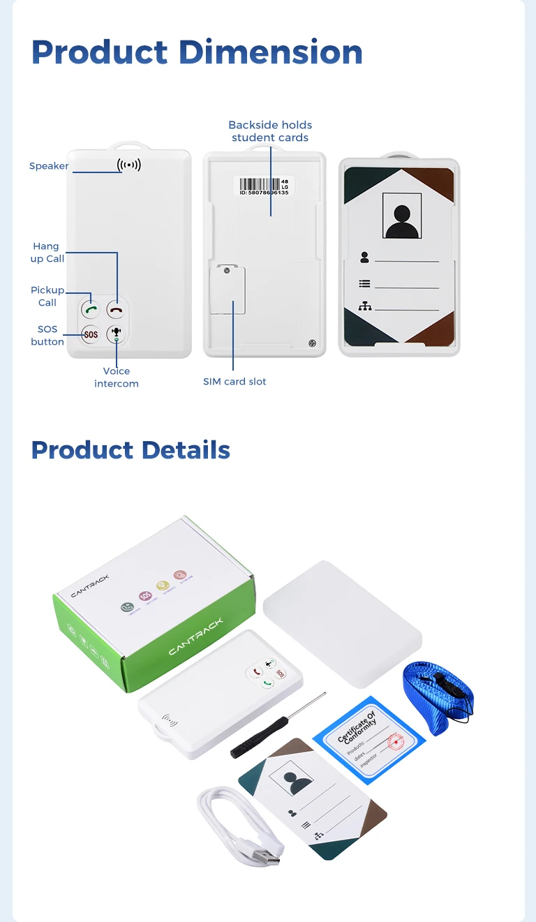 4g Id Card Gps tracker Gps Trackers for Kids Wireless Campus Card SOS ...