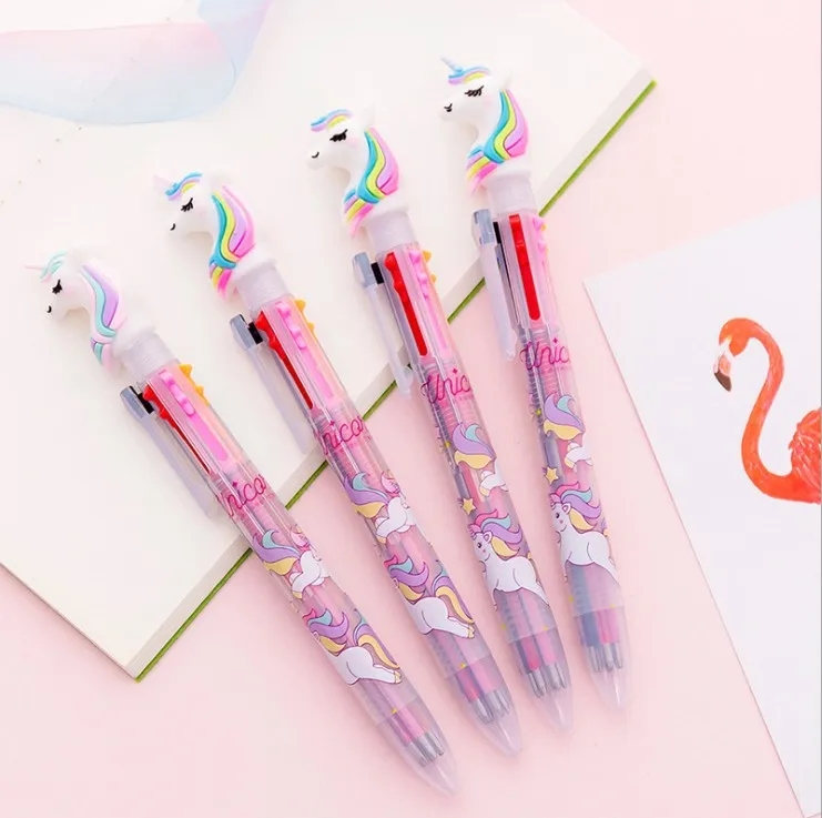 Promotional Kawaii Unicorn Ballpoint Creative Cartoon Click Multi-color ...