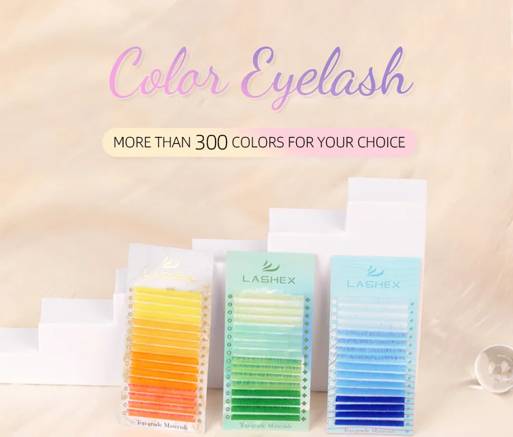 OEM New Arrival Neon Color Eyelash Extension Private Label Mixed Color ...