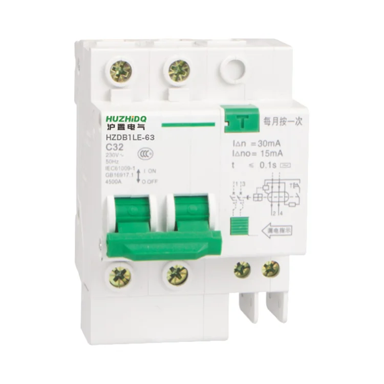 Huzhi I Pole Ac Earth Leakage Circuit Breaker Device Single Phase C ...