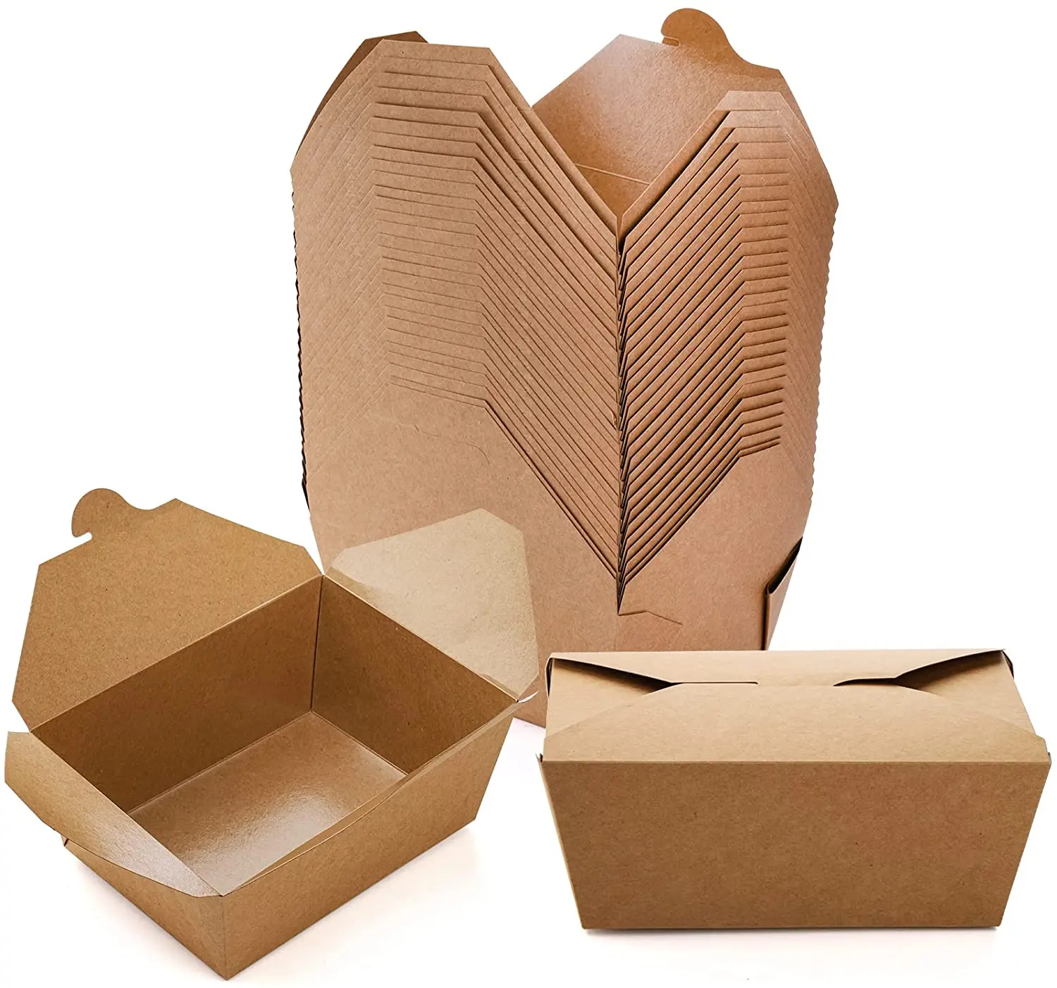 Wholesale Printable Disposable Food Packaging Kraft Paper Lunch Box ...