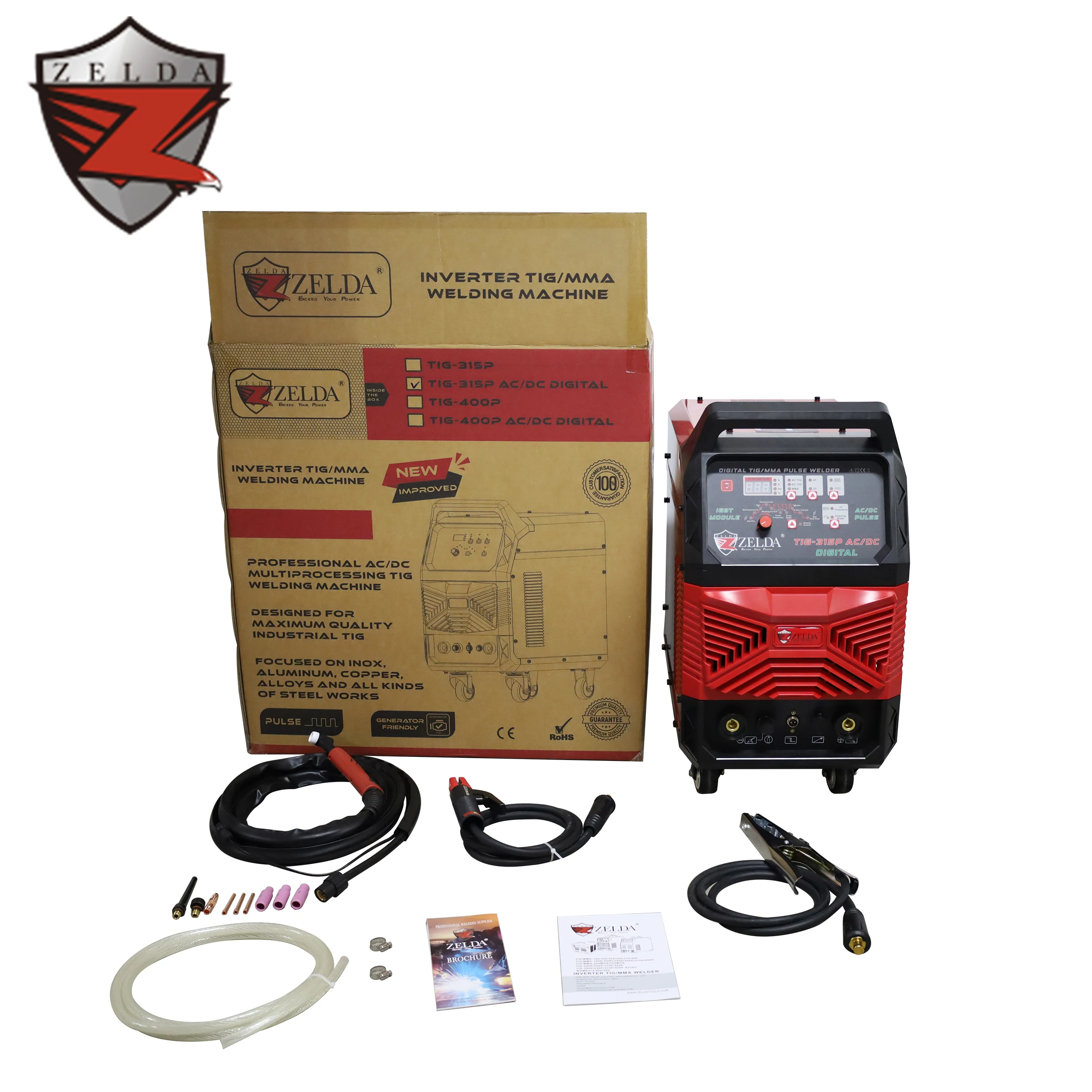 ZELDA TIG-315P AC/DC Manual Welder Intelligent Digital IGBT Welding ...