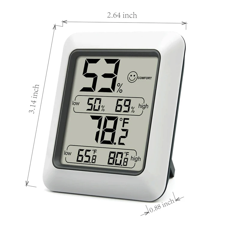 Lcd Indoor Outdoor Hygrometer Thermometer Digital Portable Thermo ...