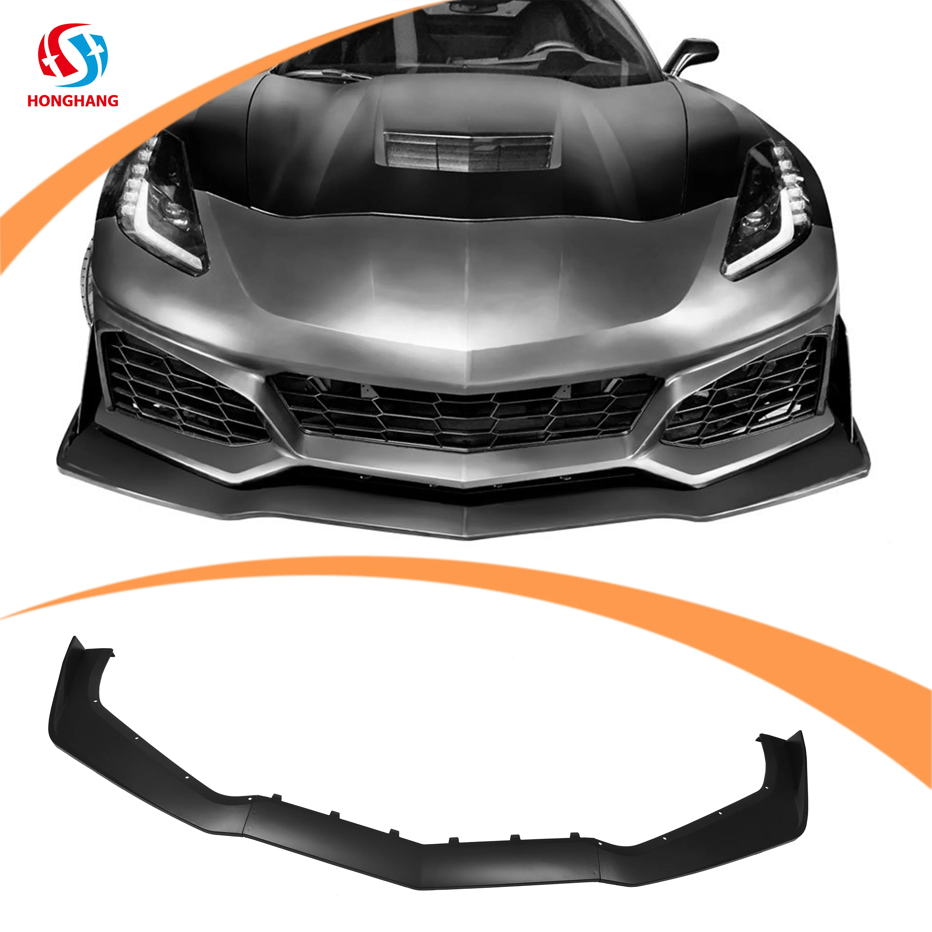Auto Body Kit Front Bumper Lip for 2014 - 2019 Chevy Corvette C7 Front ...