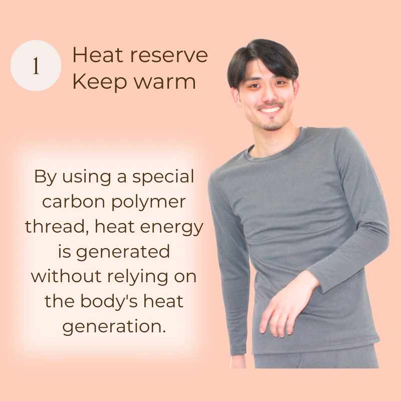 Men's Heat Storage And Insulation Double Knit Short Sleeve Crew Neck ...