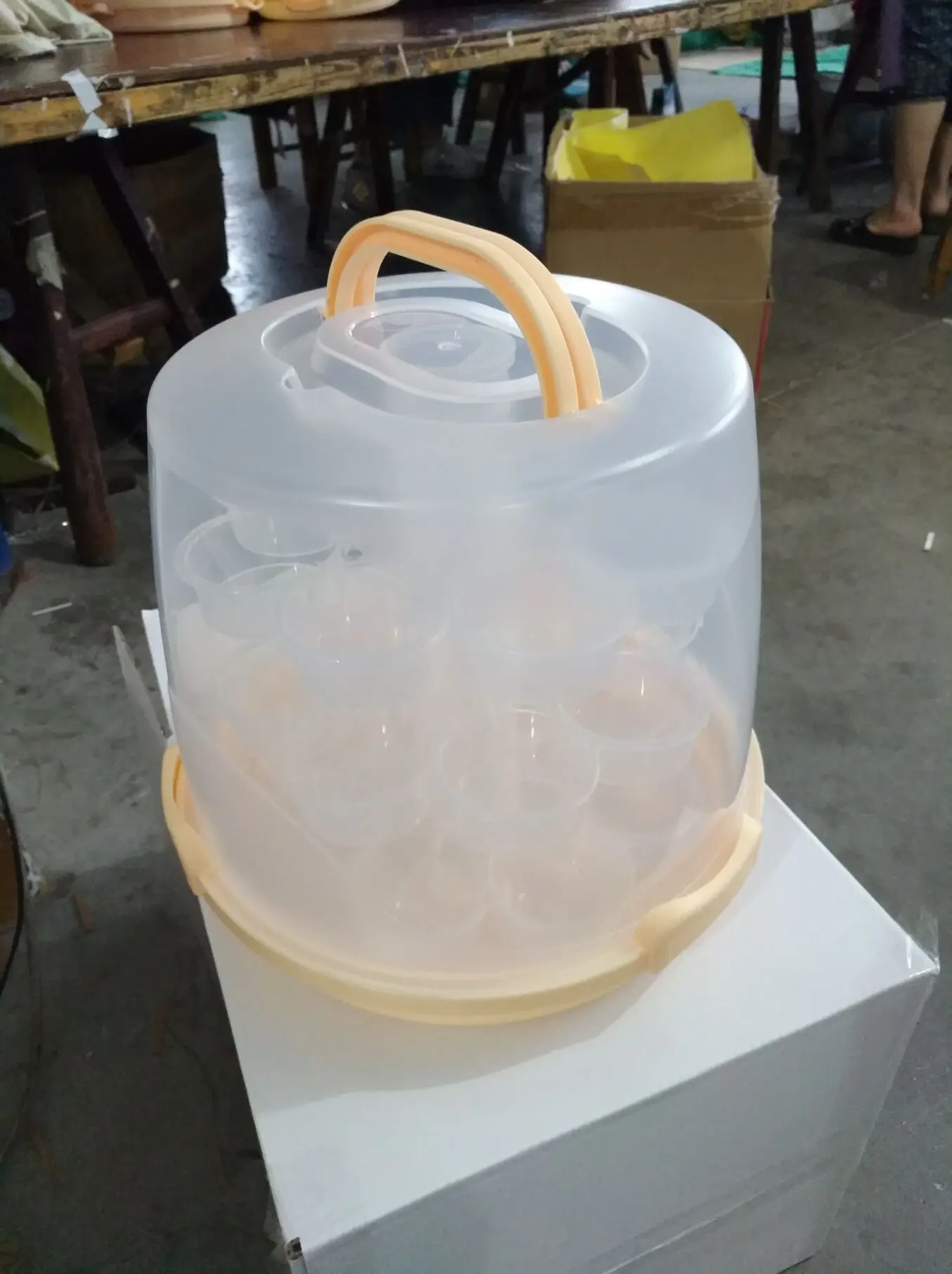 3-Tier Cake and Cupcake Muffin Carrier 24-Cup Collapsible Handles for ...