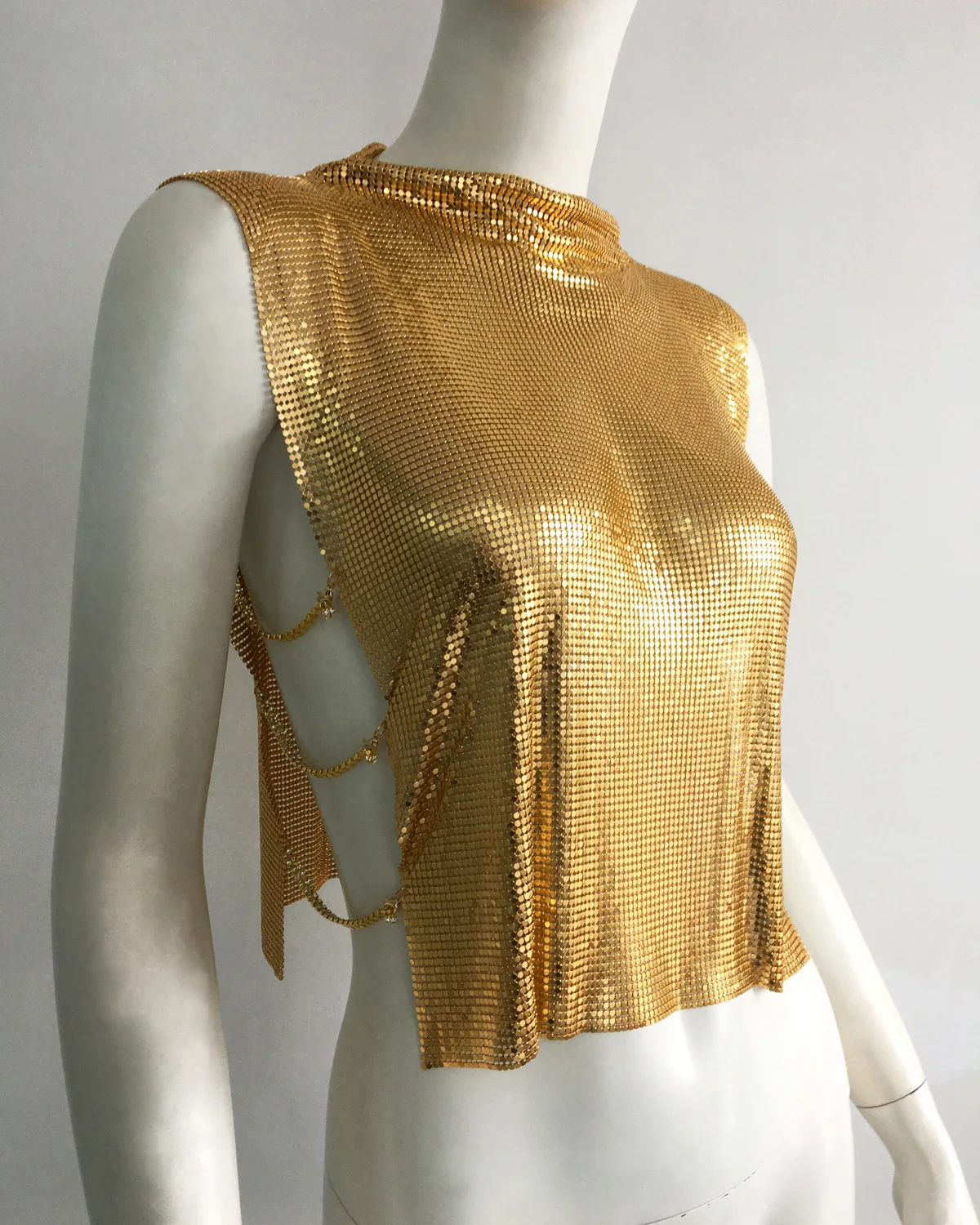 Sexy Rhinestone Backless Party Crop Top Women Glitter Turtleneck Tshirt ...