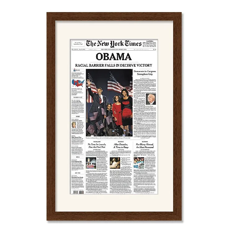 Modern Matted Wood Newspaper Picture Frame For Home Or Office - Buy ...