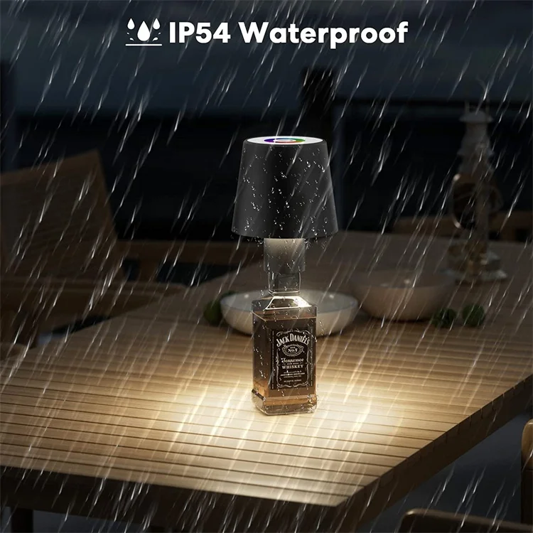 Modern Ip54 Waterproof Bottle Table Lamp Usb Rechargeable Cordless Rgb ...