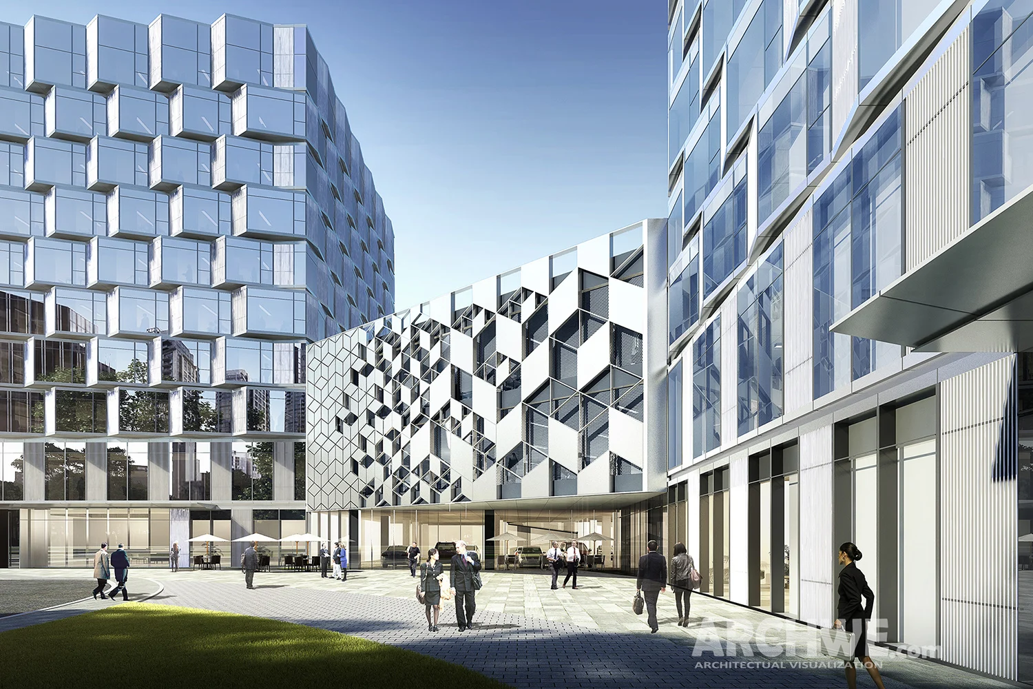 Headquarters Building In 3d Architectural Rendering,Also Architectural ...