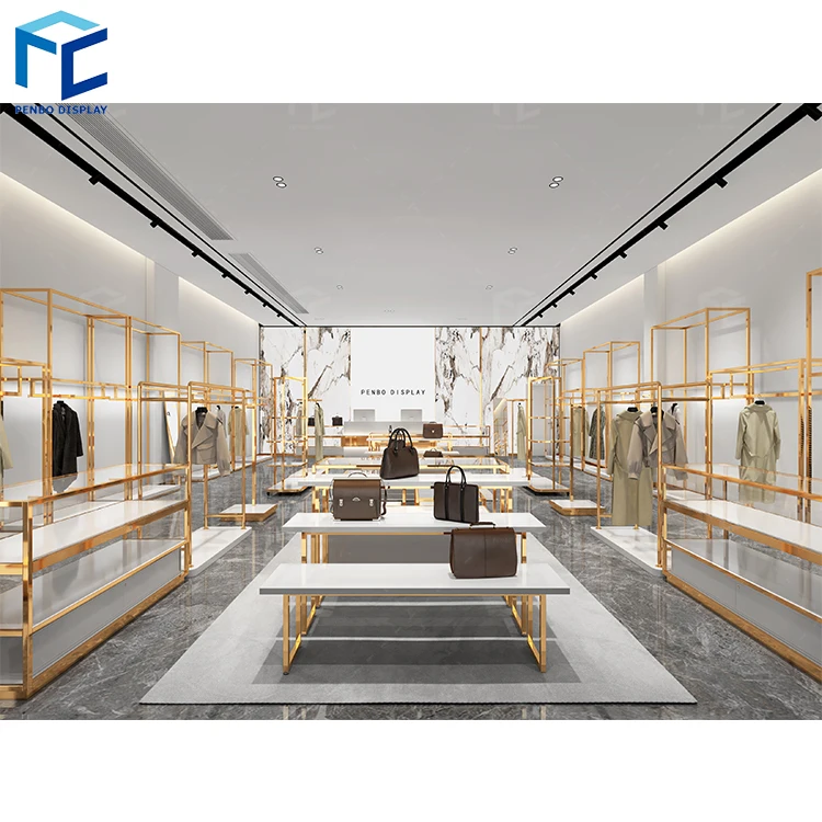 Modern Display Stand Furniture for Clothing Store Wood Clothes Display ...