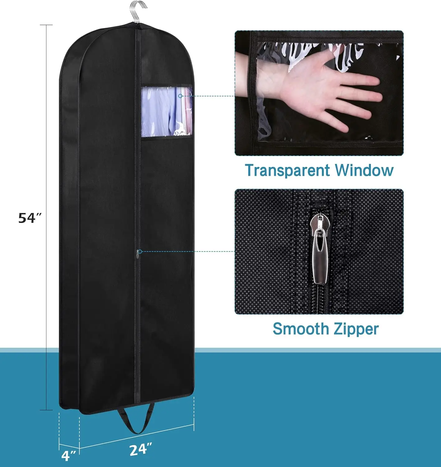 43" Suit Bags for Closet Storage and Travel Gusseted Mesh Hanging ...