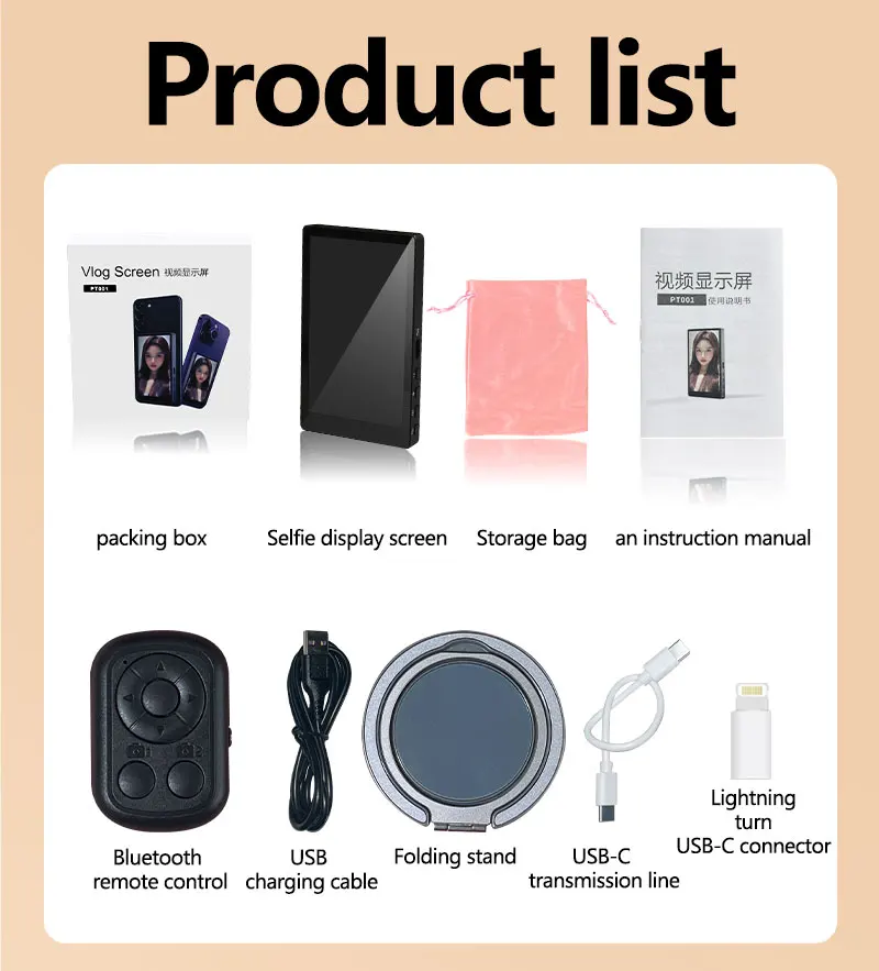 Magnetic Selfie Vlogging Monitor Phone Holder For Video Recording