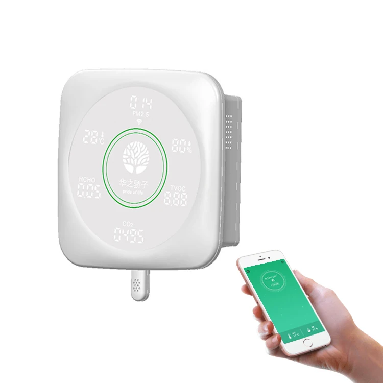 Wall Mounted Indoor Air Quality Sensors 8 In 1 Wifi Zigbee Carbon ...