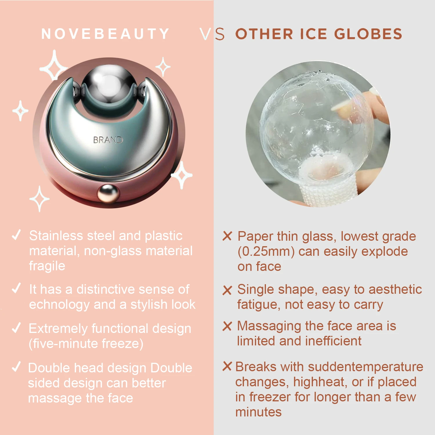 HOME Skin Care Tools - White Cryo Sticks & Gua Sha Ice Globes