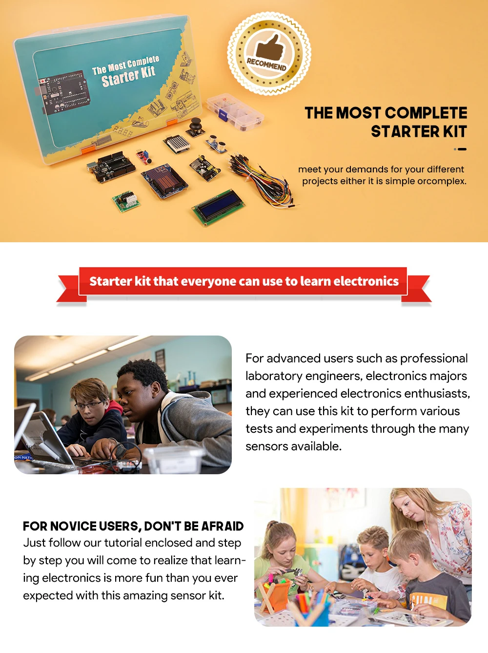 Robotlinking Arduino Compatible Starter Kit for Beginner Projects ODM