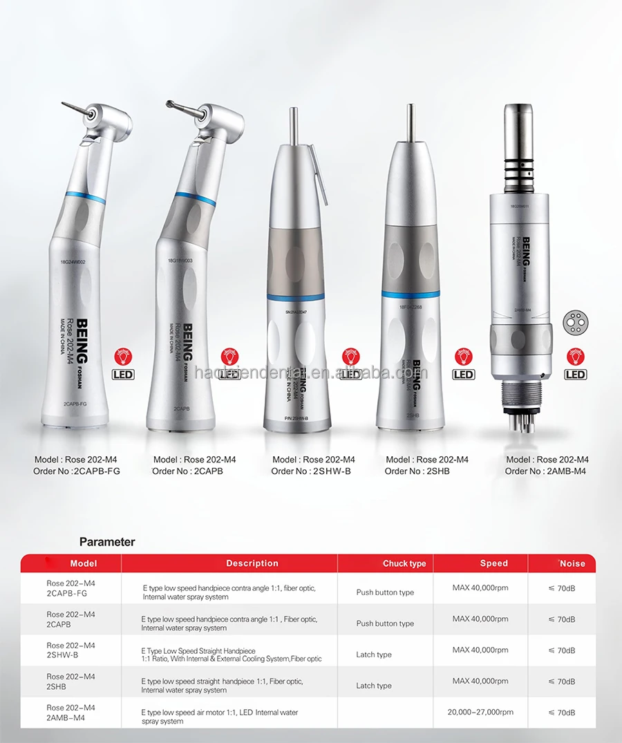 Modern Being E Type Dental Low Speed Air Motor Handpiece With Fiber ...