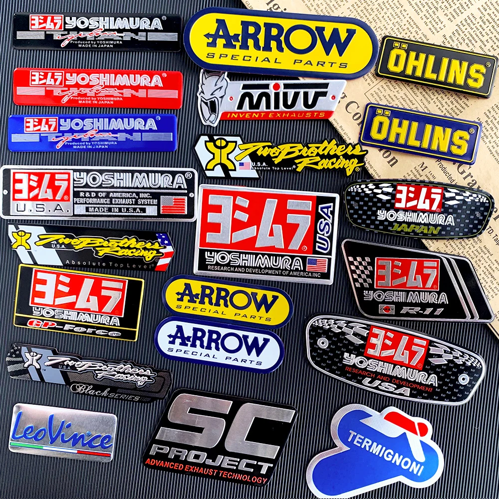 Motorcycle Exhaust Pipes Decal Sticker Aluminium 3d Heat-resistant ...