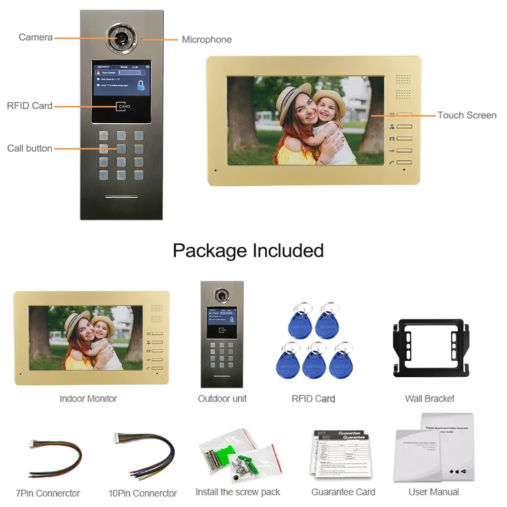 Multi-apartments Smart Home Camera Doorbell Ip Night Vision Tuya Smart ...