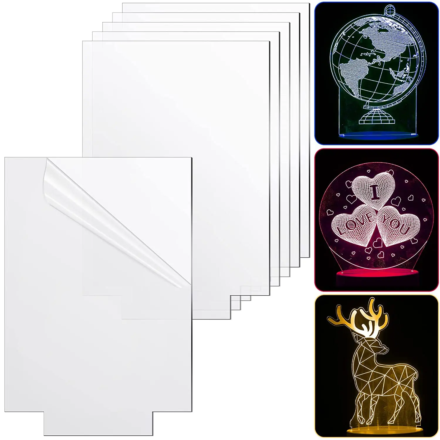 Acrylic Blanks for Light Base Plastic Cast Clear Acrylic Sheet Square ...