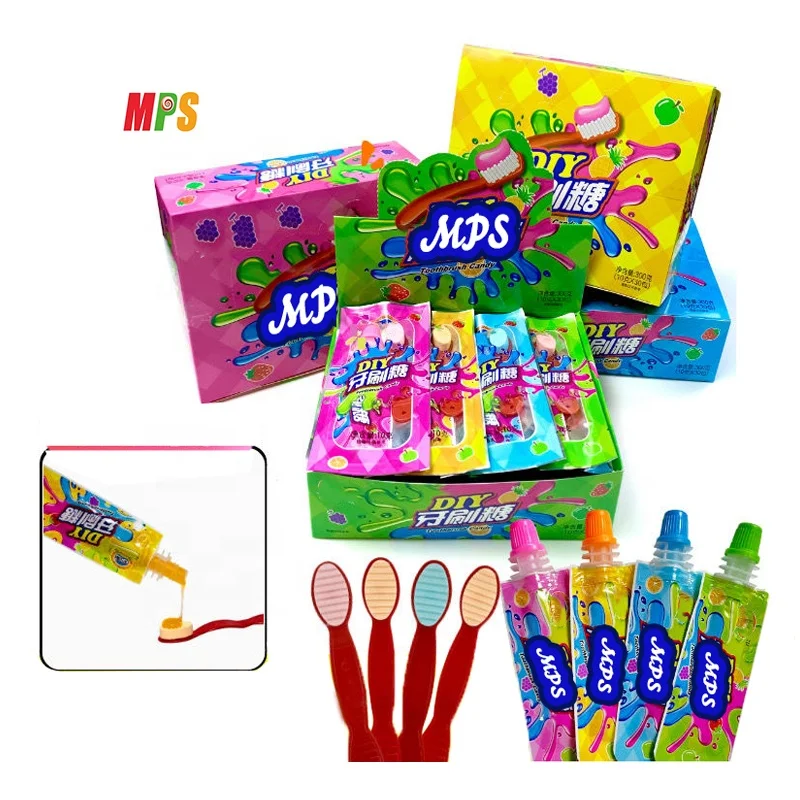 Oem Odm Sweet Tooth Candy Toothbrush & Sour Gel Toothpaste Lollipop ...
