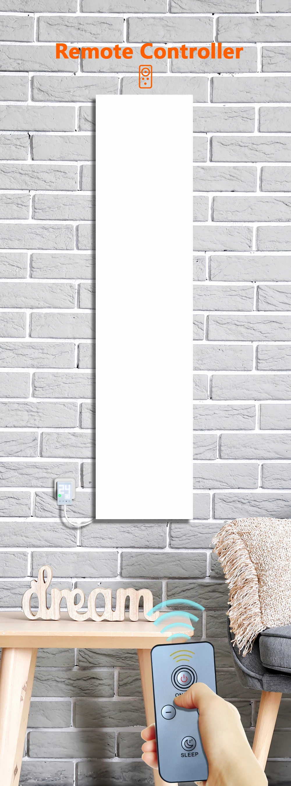 Runhutech Smart Carbon Crystal Heater - 650W Wall Mounted