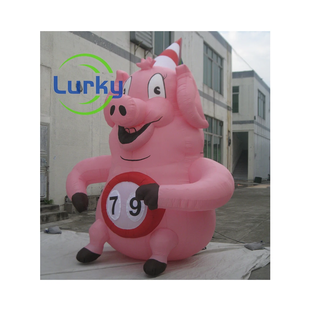 Custom Funny Large Inflatable Pig Inflatable Pig Cartoon Model Advertising Pink Inflatable Pig ...