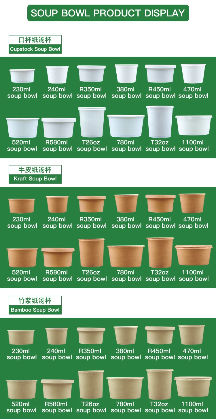 Custom Logo 16oz Soup Container Lids Embossed White Kraft Paper Bowls ...