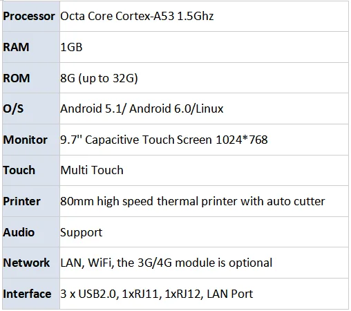 CITAQ H10 Android POS Terminal - All-in-One Hardware