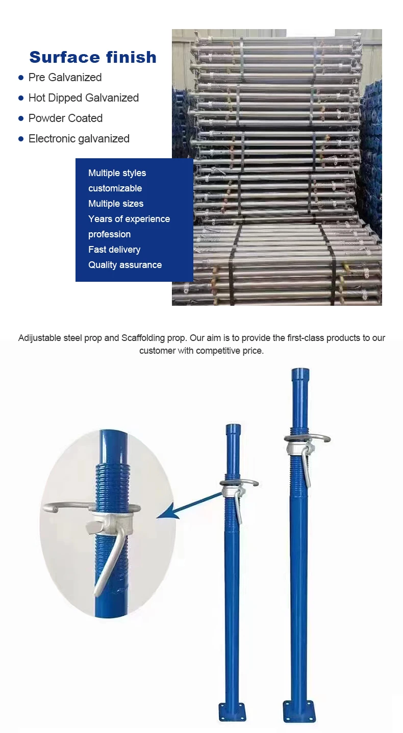 Adjustable Shoring Post Scaffolding Prop Steel Galvanized For Building ...