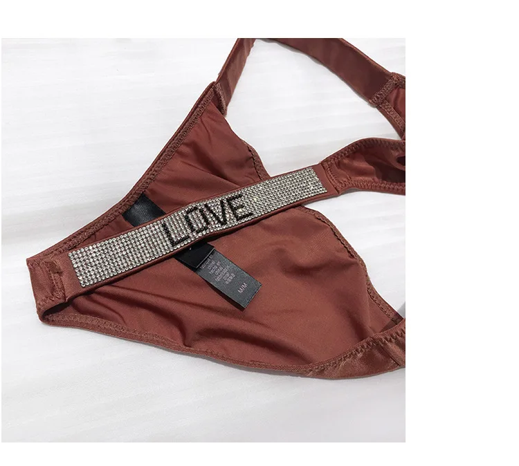 Ladies Rhinestone Letter Thong Briefs - Sexy & Soft