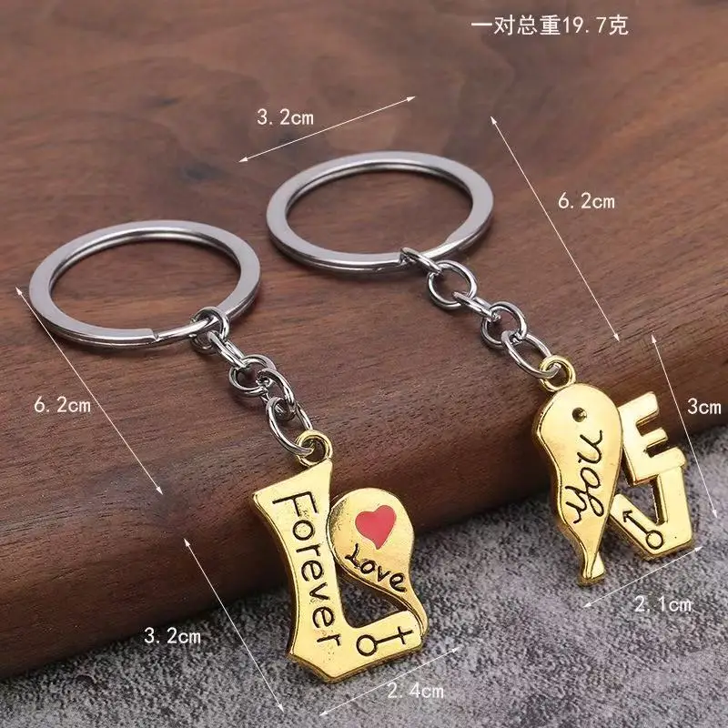 Vintage Metal Keychain Set His Hers Fashionable Carabiner Keyring UV ...