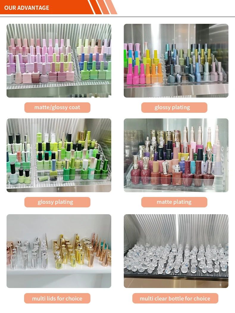 Custom Made 10ml Glass Container Pink Empty Nail Polish Bottle For Uv ...