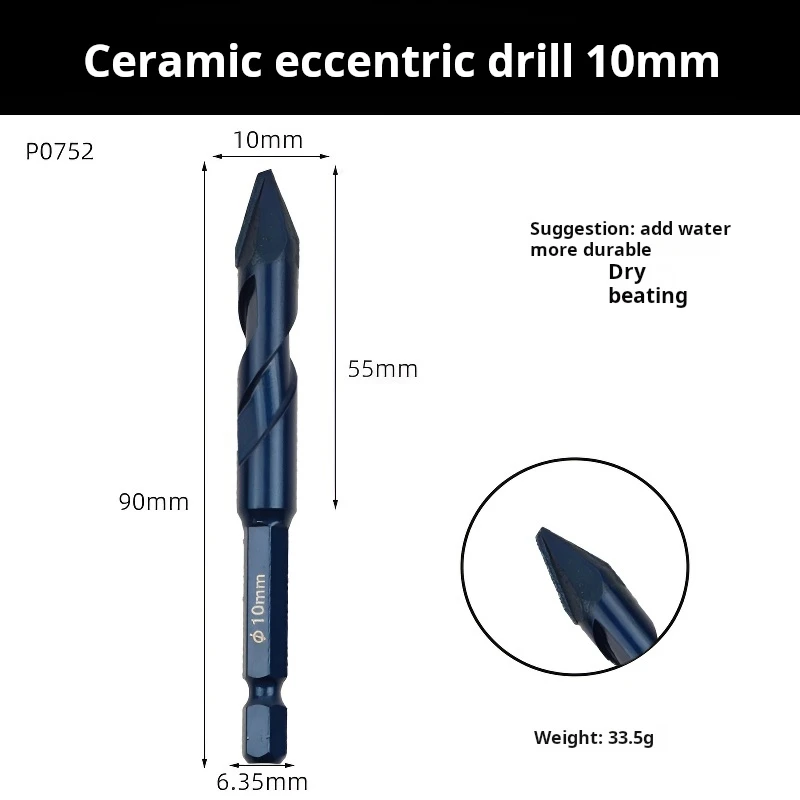 Tilting Head Eccentric Drilling Ceramic Triangle Bit Full Ceramic Tile ...