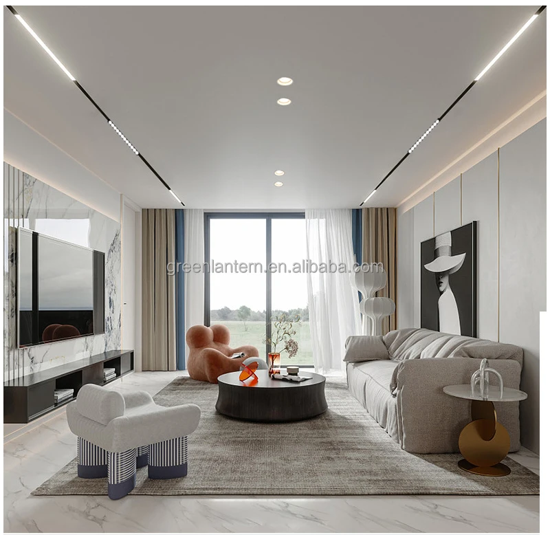 Modern Recessed Magnetic Track Light Linear Magnet Track Lighting ...