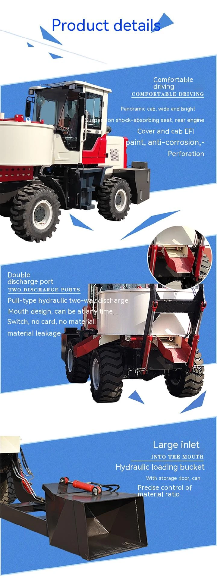 Self-feeding Automatic Driving Concrete Drum Mixer Truck For Buildings ...