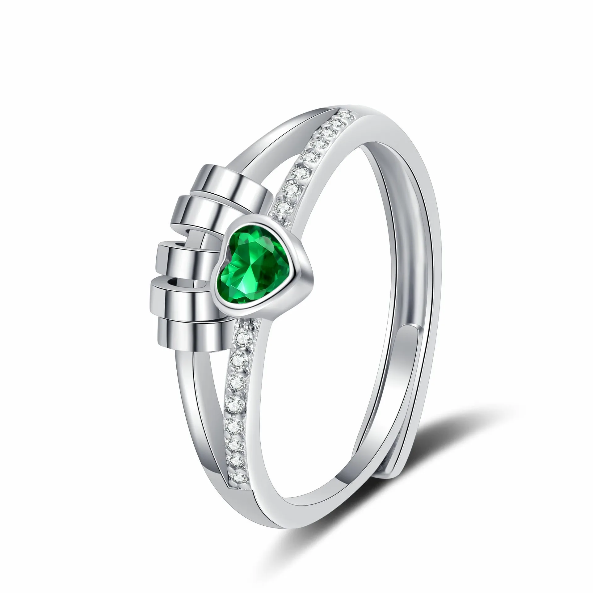 Factory Love Heart Diamond-Set Rotating Press Releasing Emerald Purple ...
