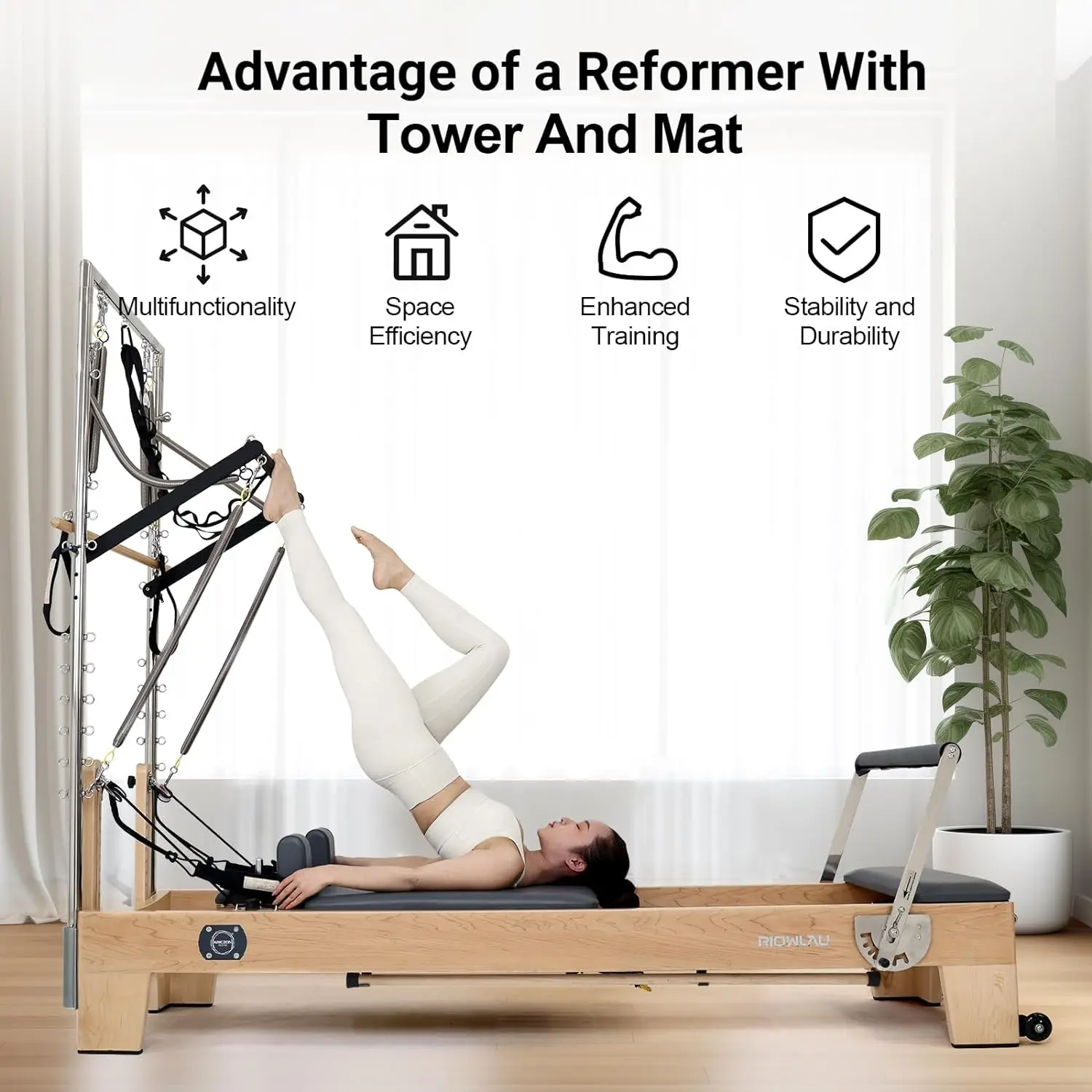 ANICZON Commercial Pilates Reformer with Tower for Home and Studio Use