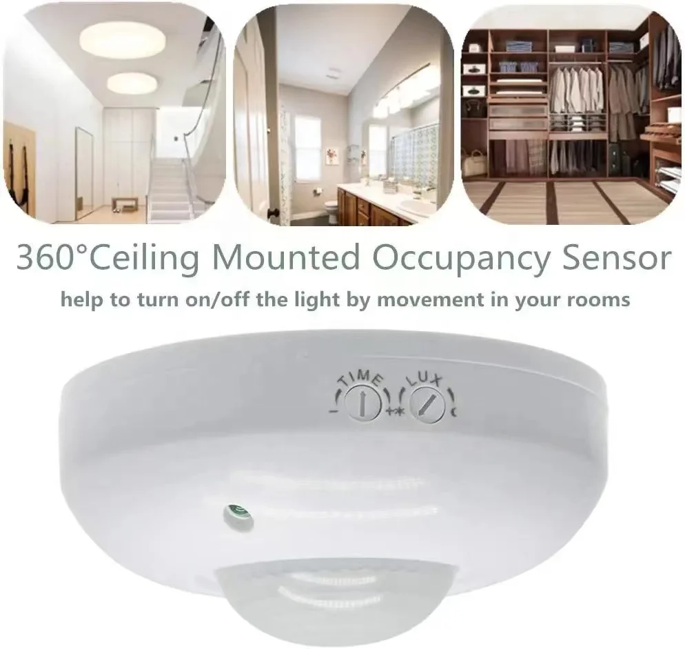360 Degree Ceiling Mount Occupancy Sensor Movement Detector PIR ...