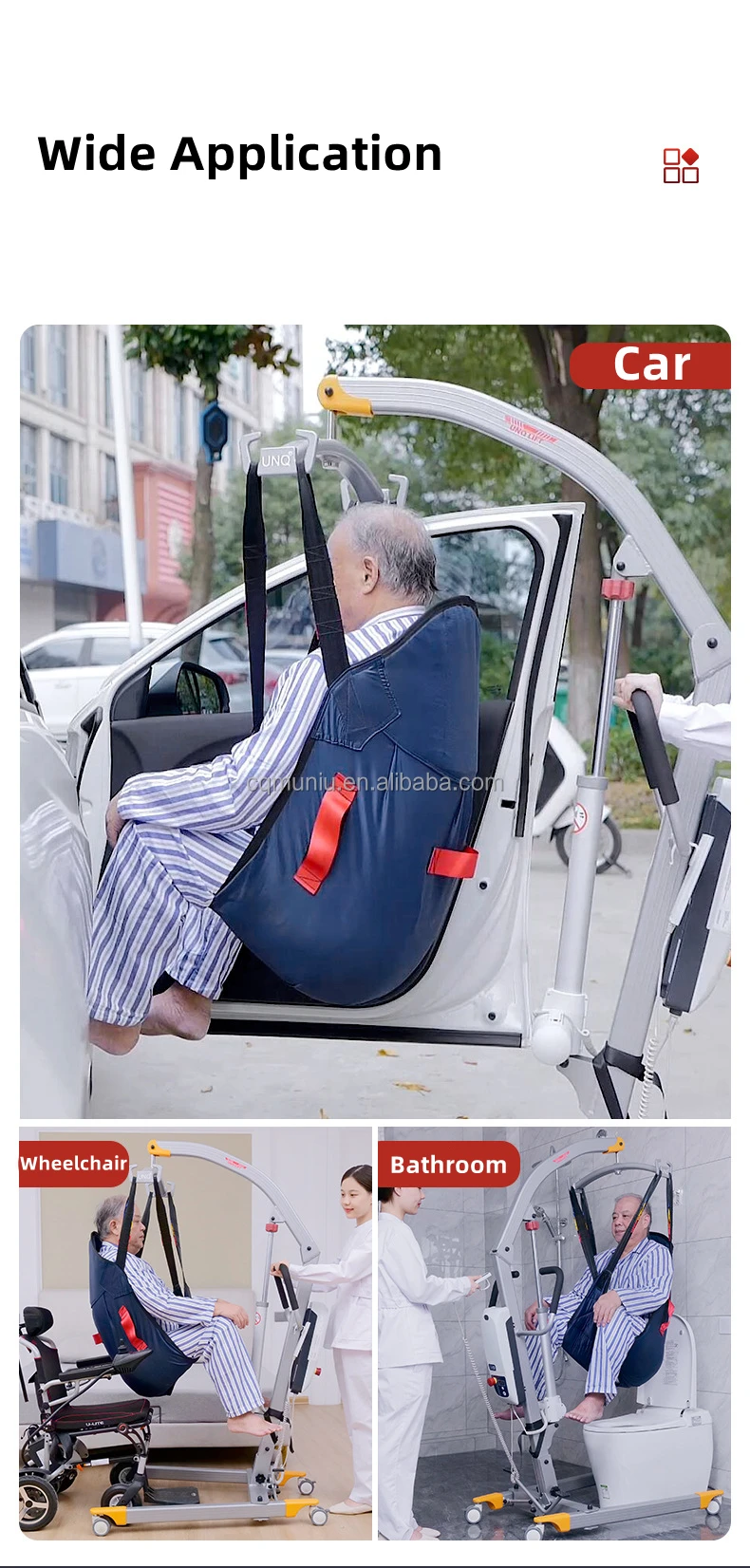 Rehabilitation Equipment Electric Aluminum Foldable Patient Lift with ...